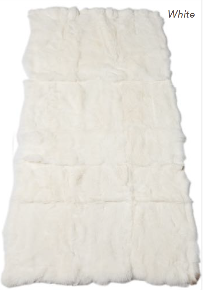 Rabbit Blanket - White - Home Decor - Italian Leather